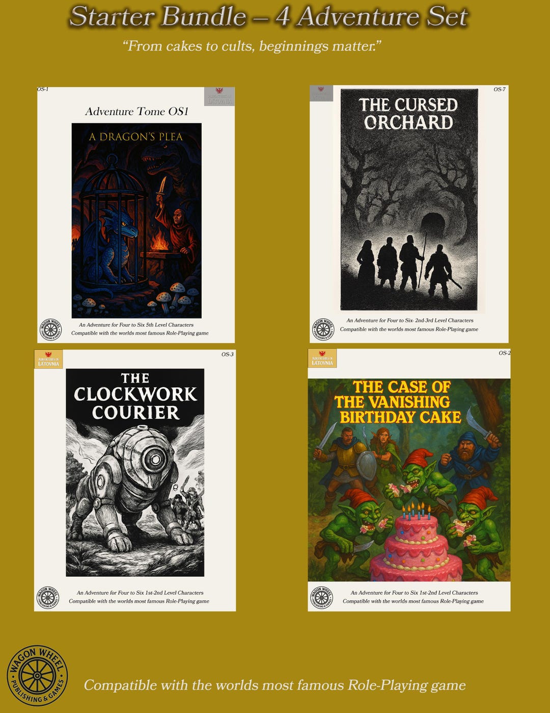 Starter Adventure Bundle | 4 One-shot 5e Adventures | Digital PDF ...