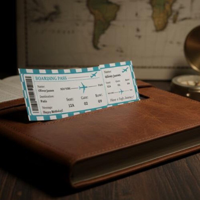 Surprise Trip Boarding Pass, Editable Airline Ticket, Vacation Reveal ...