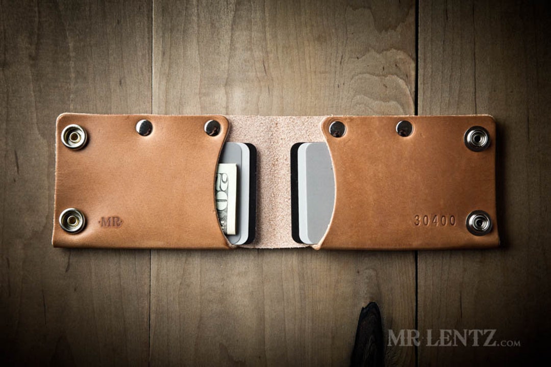 Leather Card Wallet, Leather Snap Wallet, Front Pocket Wallet, Full ...
