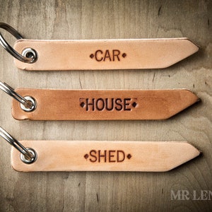 Leather Keychain Tag, Key Tag, Personalized Key Tag 097 - Etsy