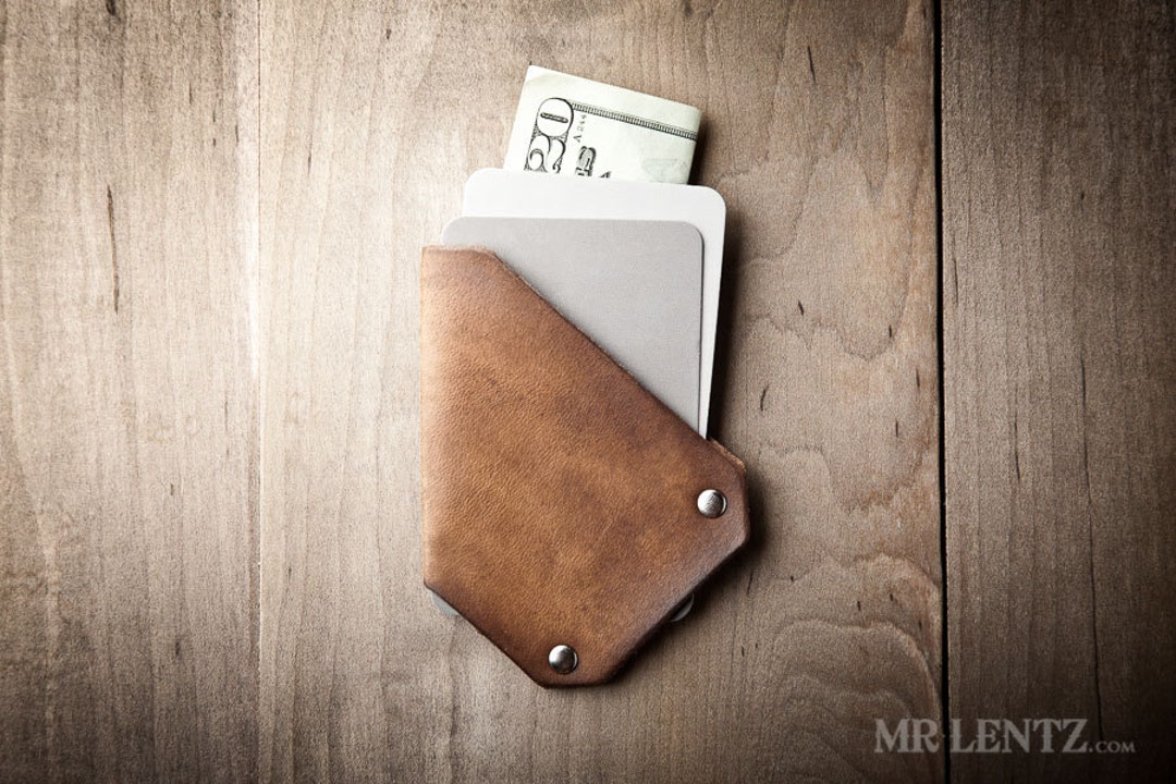 Thin Leather Card Wallet, Thin Card Wallet, Minimal Card Wallet ...