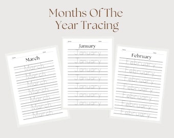 Months of the Year Tracing Worksheet: Handwriting Practice (PDF ...