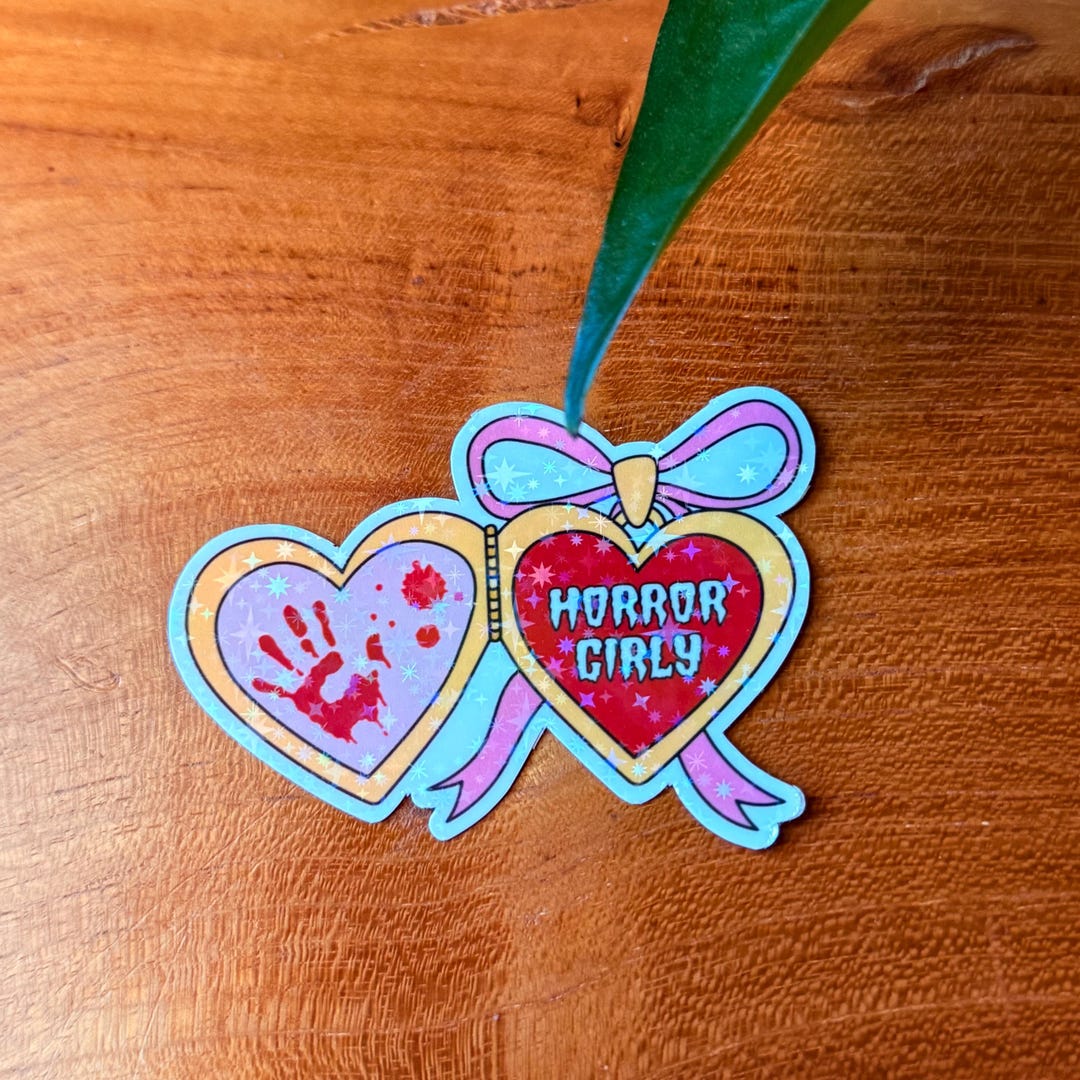 Horror Girly Locket, Holographic Sticker - Etsy
