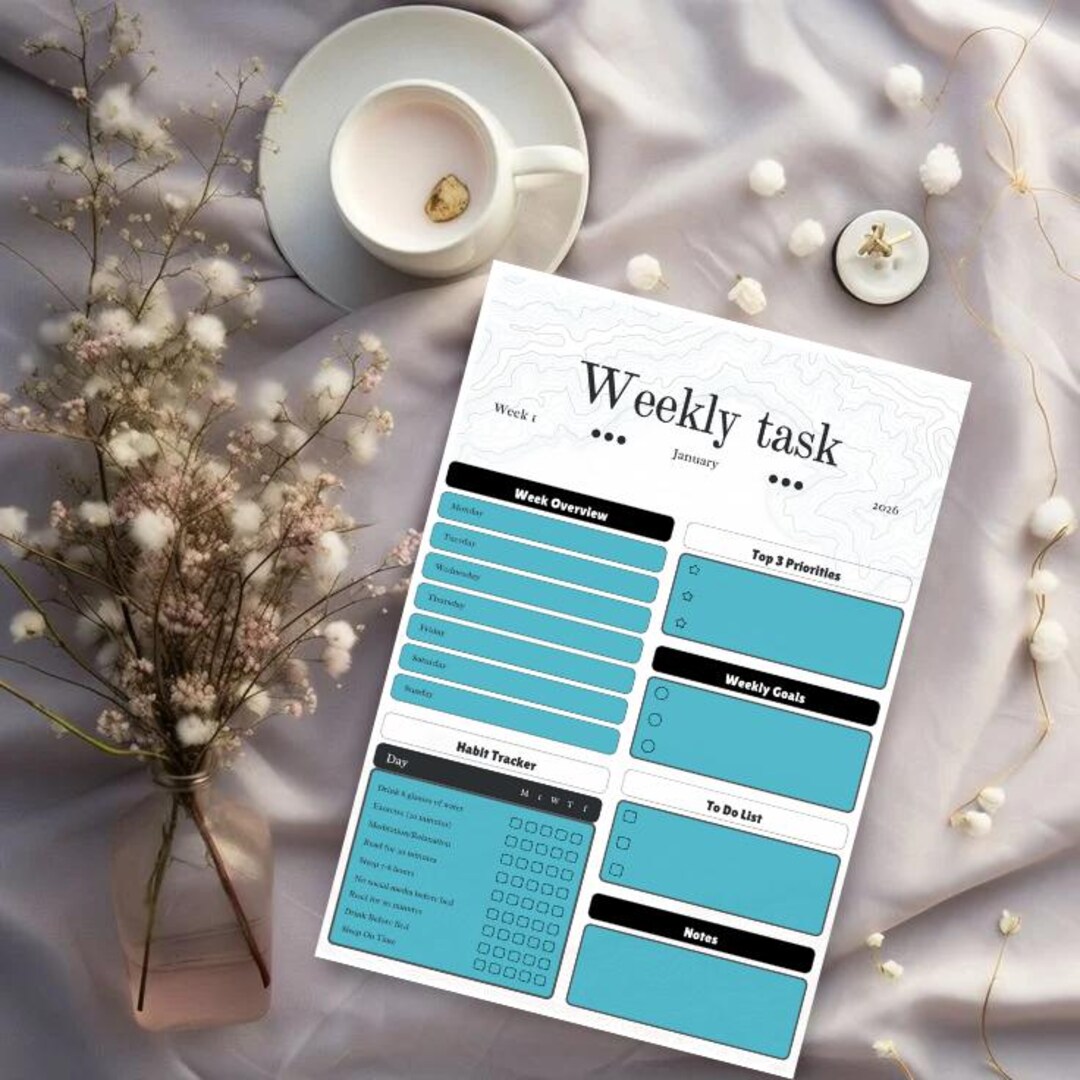 Weekly Task Planner | Printable Schedule, To-do List (digital Download ...