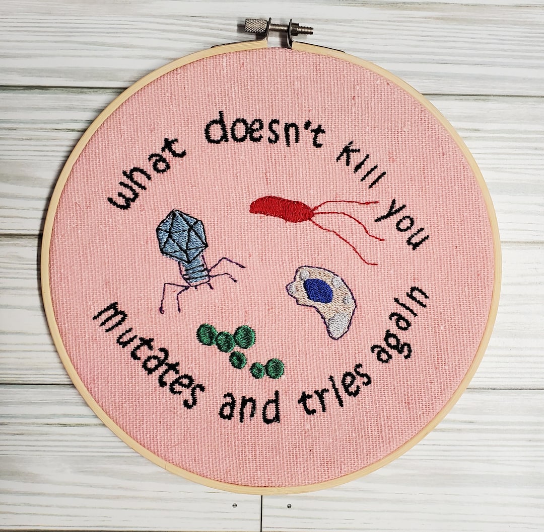 What Doesn't Kill You, Mutates Embroidered Hoop Art, Unique Art, Wall ...