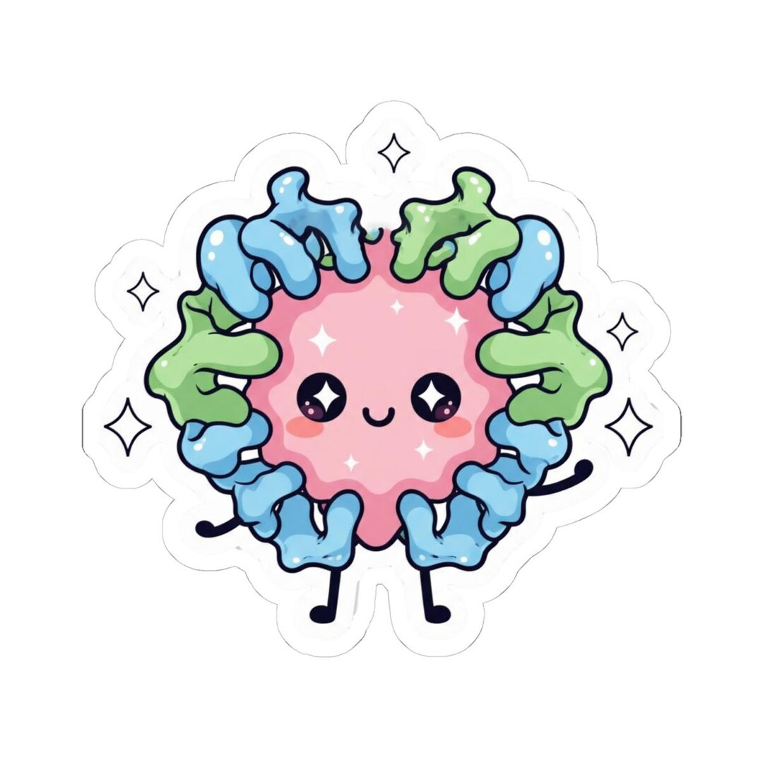 Kawaii RUBISCO Protein Biology Sticker: Glossy Vinyl Decal - Etsy