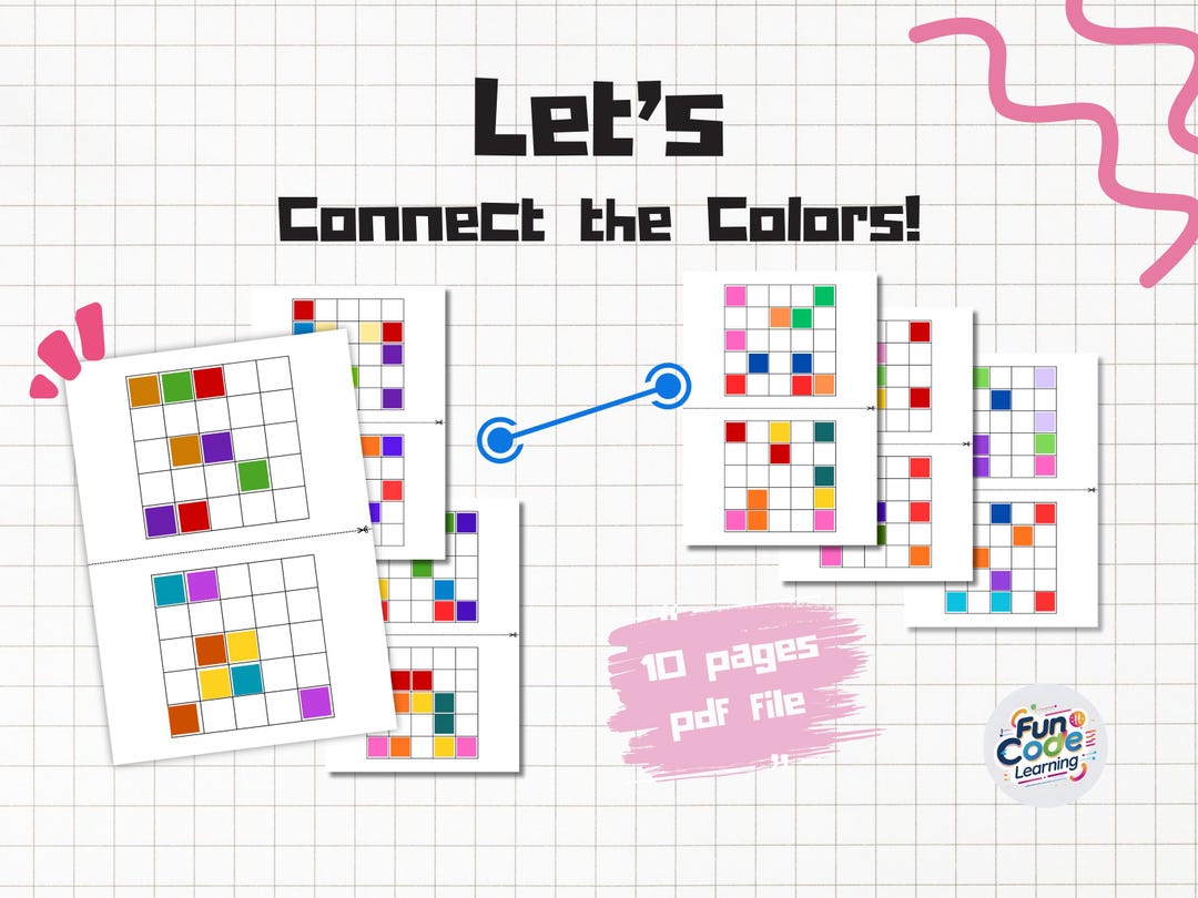 Connect the Colors Worksheet (unplugged Coding & Logical Thinking for ...