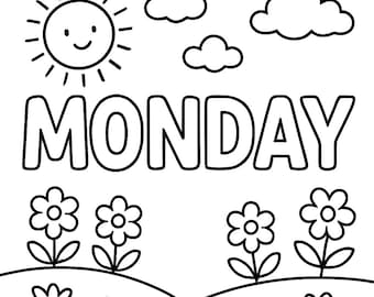 Days of the Week Coloring Page Kids and Adult - Friday - Etsy