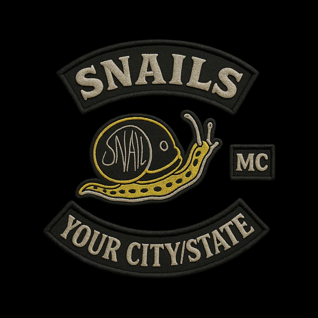 Custom Snail MC Back Patch Set | Personalized Motorcycle Club Vest ...