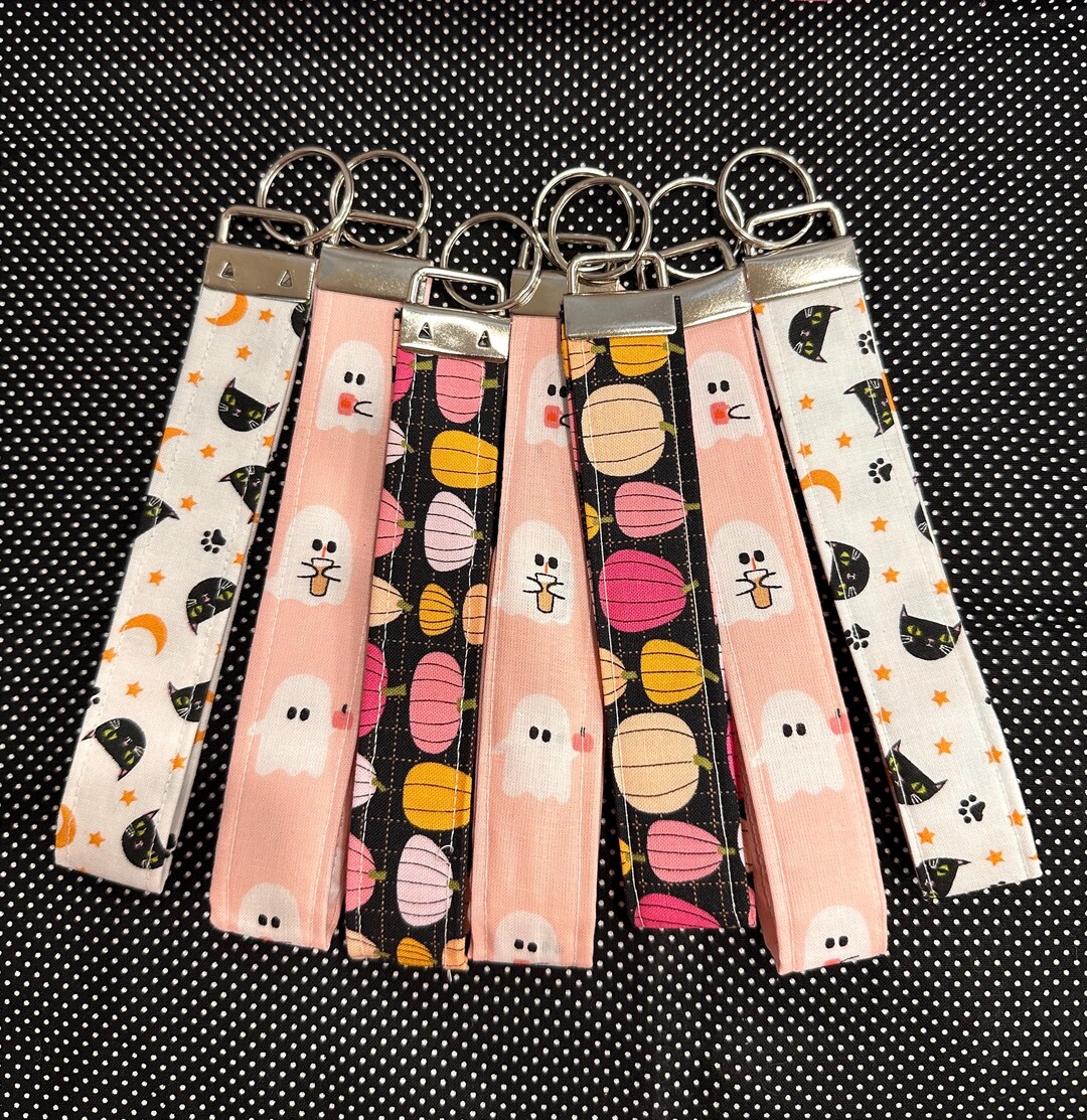Fall Halloween Key Chain, Cotton Print - Etsy
