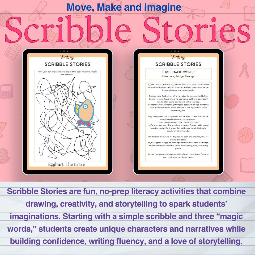 Scribble Stories | Creative Writing Prompt & Drawing Activity | No-prep ...