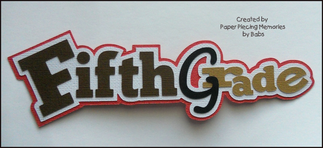 5th Grade Title Premade Paper Piecing by Babs - Etsy