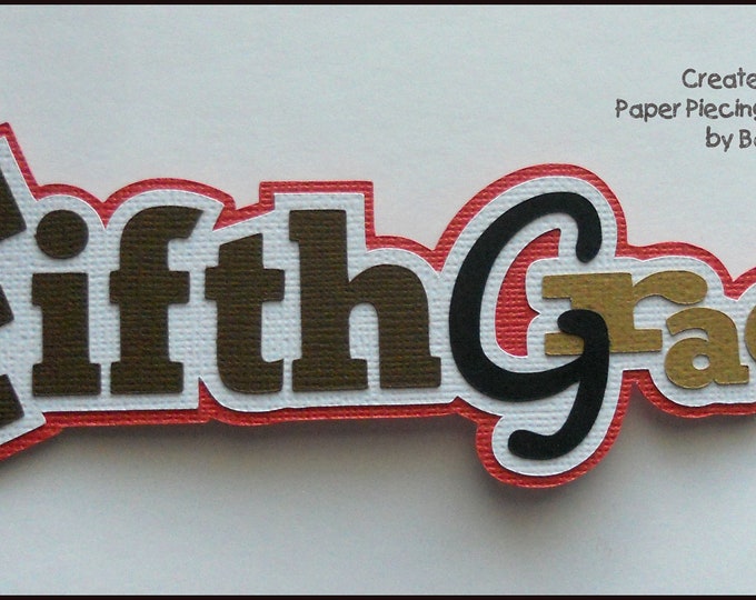 5th Grade Title Premade Paper Piecing by Babs - Etsy