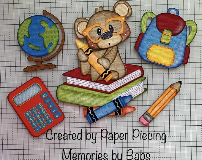 School Bear Set Premade Paper Piecing by Babs - Etsy