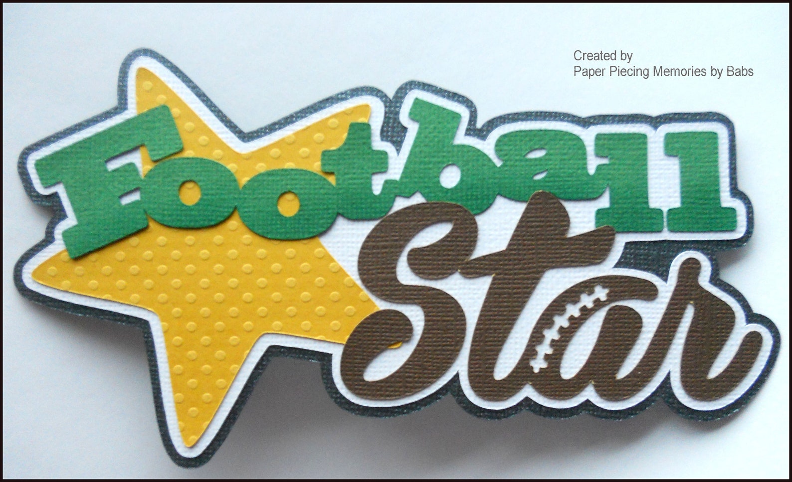 Football Star Title Premade Paper Piecing by Babs - Etsy