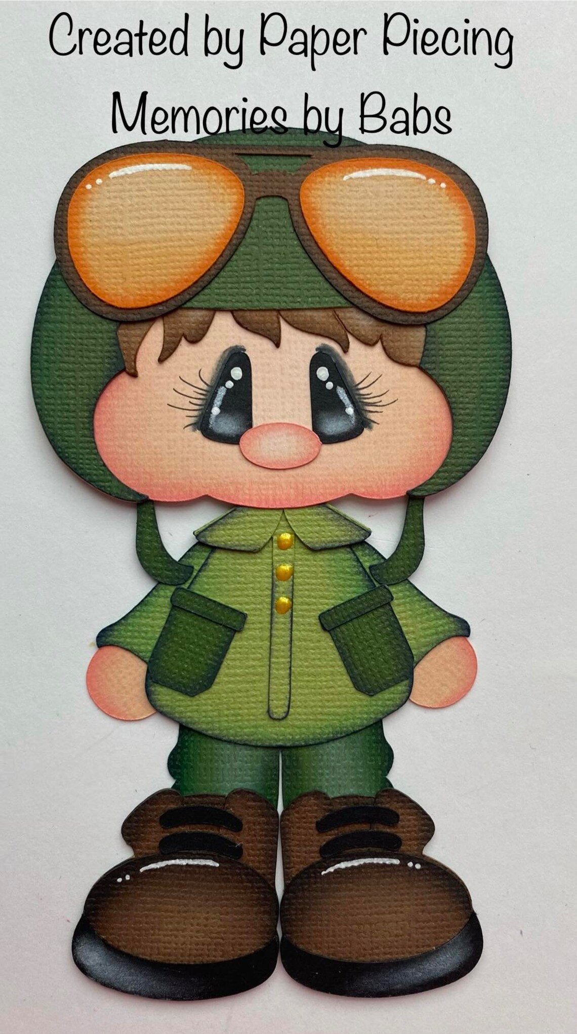 Air Force Boy Brown Hair Premade Paper Piecing by Babs - Etsy