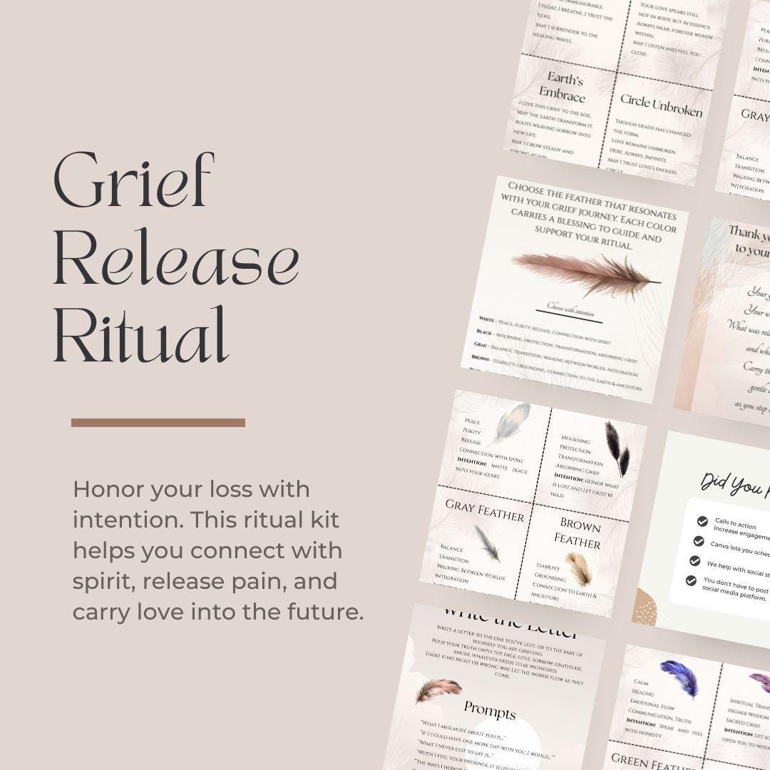 Printable Grief Release Ritual Kit | Digital Download Oracle ...