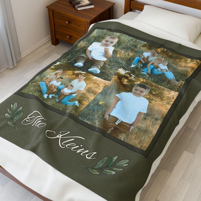 Custom Family Photo Blanket | Personalized Woven or Fleece Throw (50x60 ...