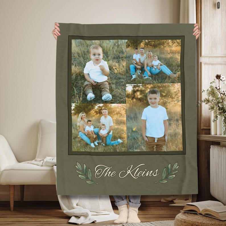 Custom Family Photo Blanket | Personalized Woven or Fleece Throw (50x60 ...
