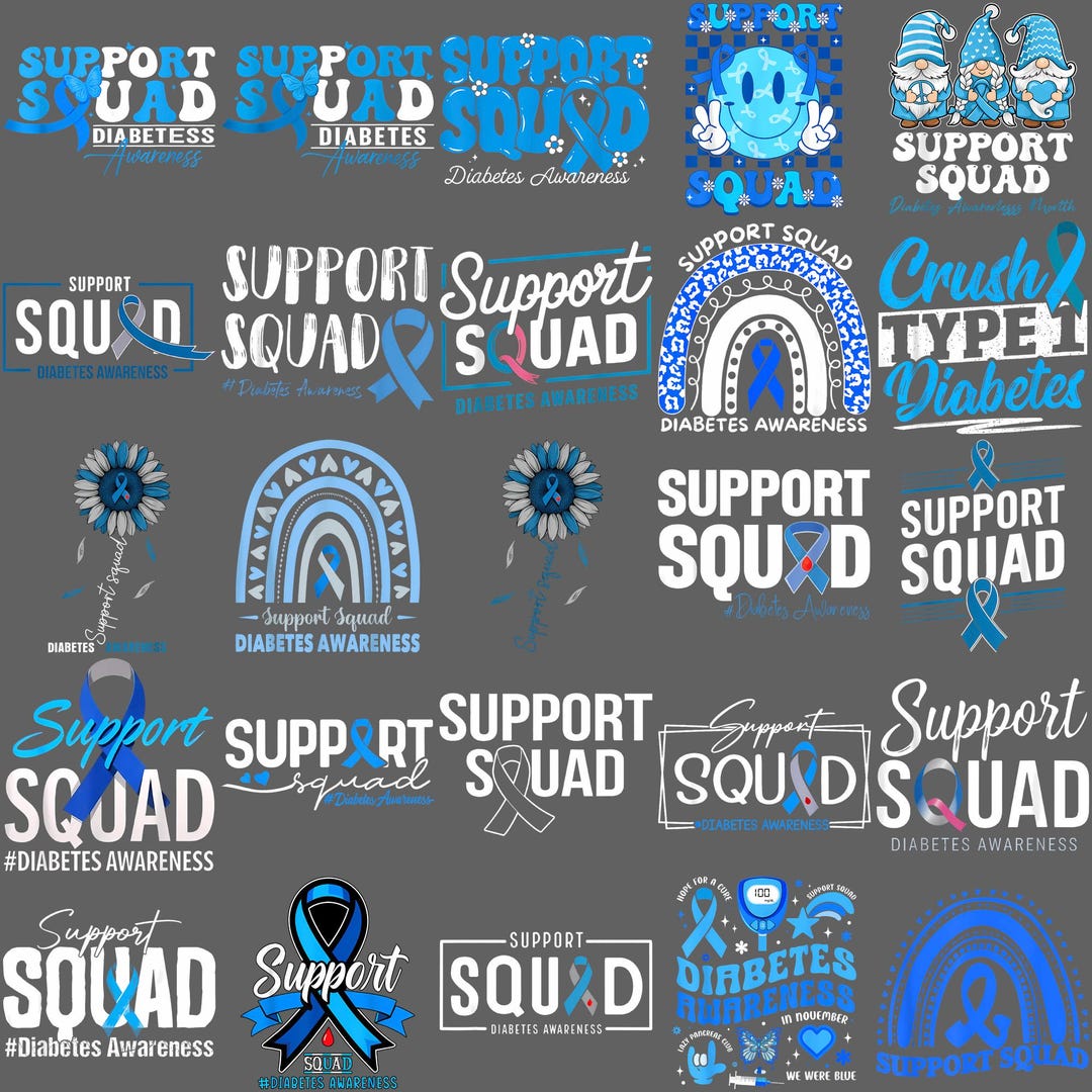 Type 1 Diabetes Warrior PNG – Support Squad Awareness Clipart, T1D Blue ...