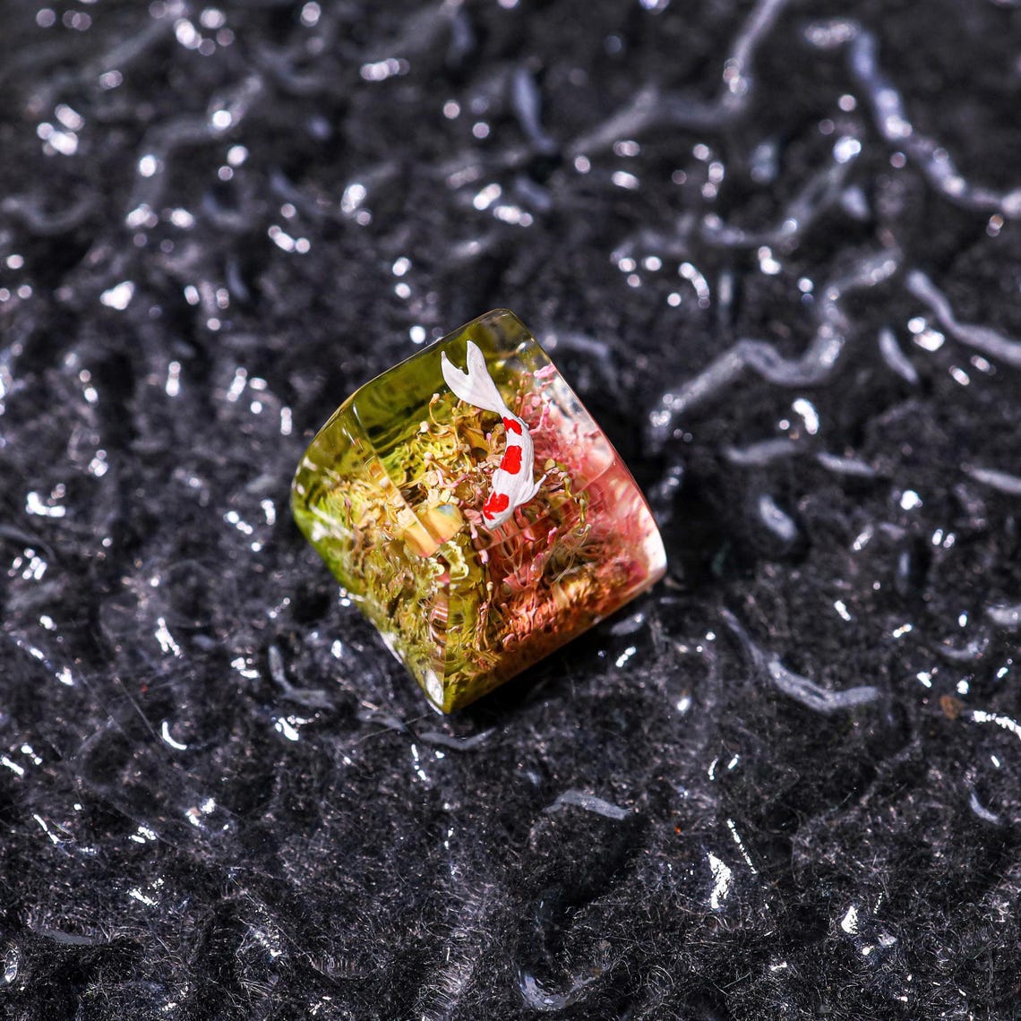 FLASH SALE! Green Koi Artisan Keycap | Premium Resin Keycap | Perfect ...