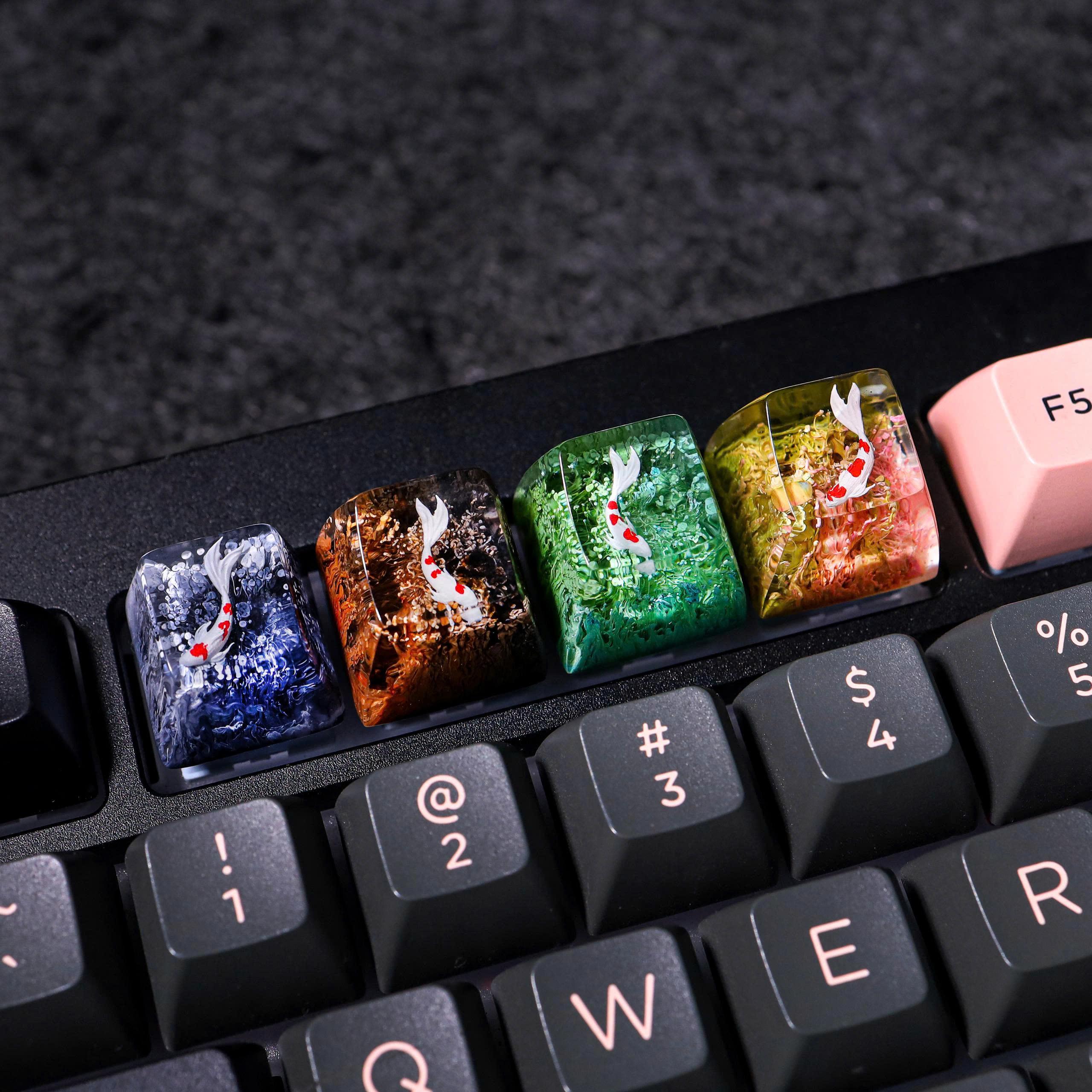 FLASH SALE! Green Koi Artisan Keycap | Premium Resin Keycap | Perfect ...