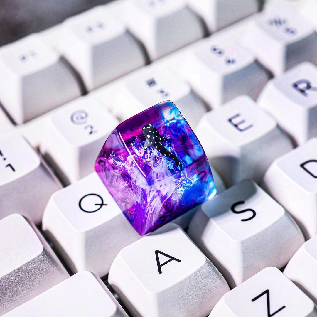 Purple and Blue Whale Shark Artisan Keycap, Handmade Resin Keycap for ...