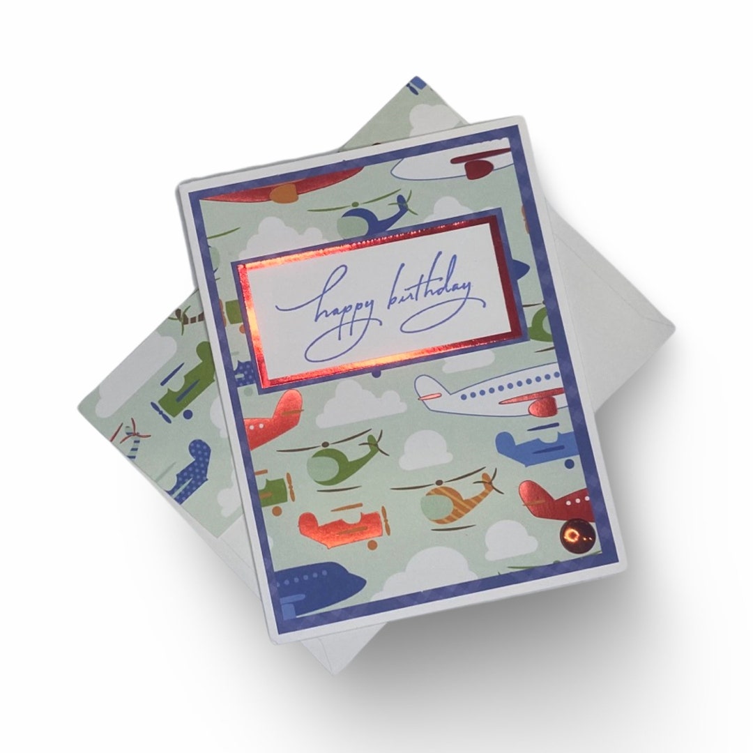 Airplane Birthday Card, Birthday Card, Happy Birthday Card, Happy ...