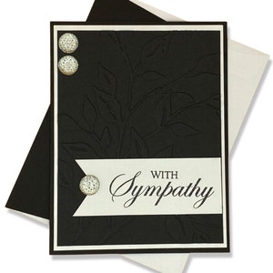 Black Embossed Sympathy Card, Sympathy Card, Handmade Sympathy Card ...
