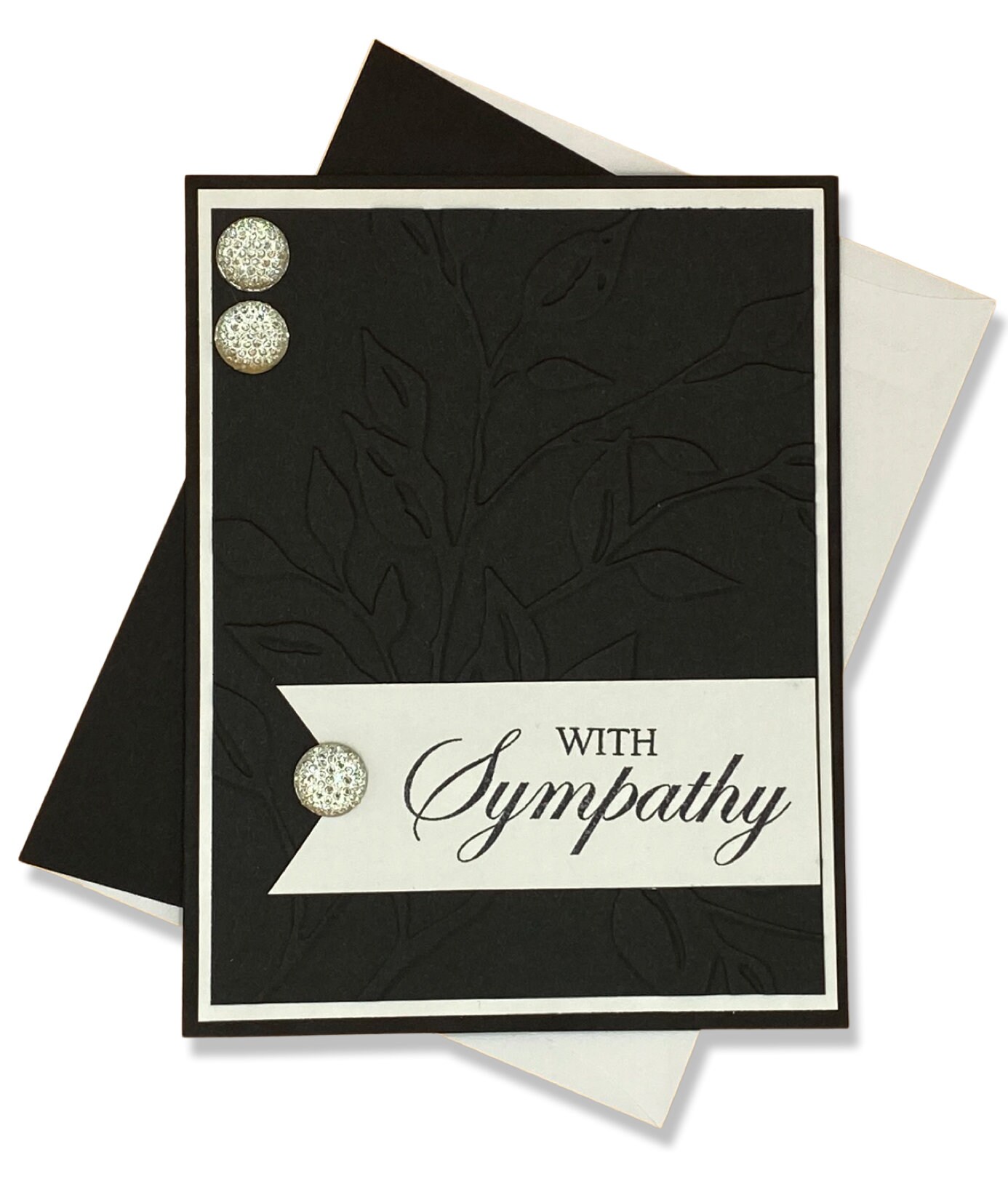 Black Embossed Sympathy Card Sympathy Card Handmade Sympathy - Etsy Canada