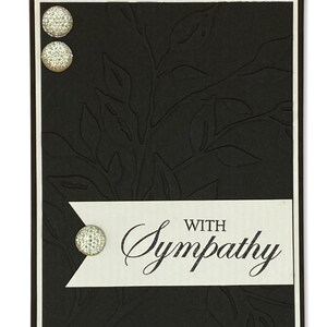 Black Embossed Sympathy Card, Sympathy Card, Handmade Sympathy Card ...