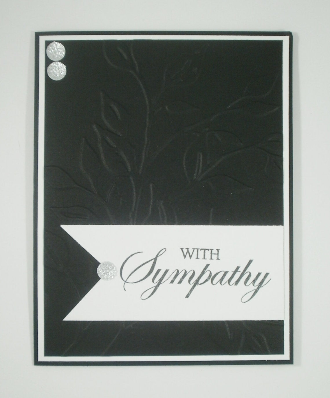 Black Embossed Sympathy Card Sympathy Card Handmade Sympathy | Etsy