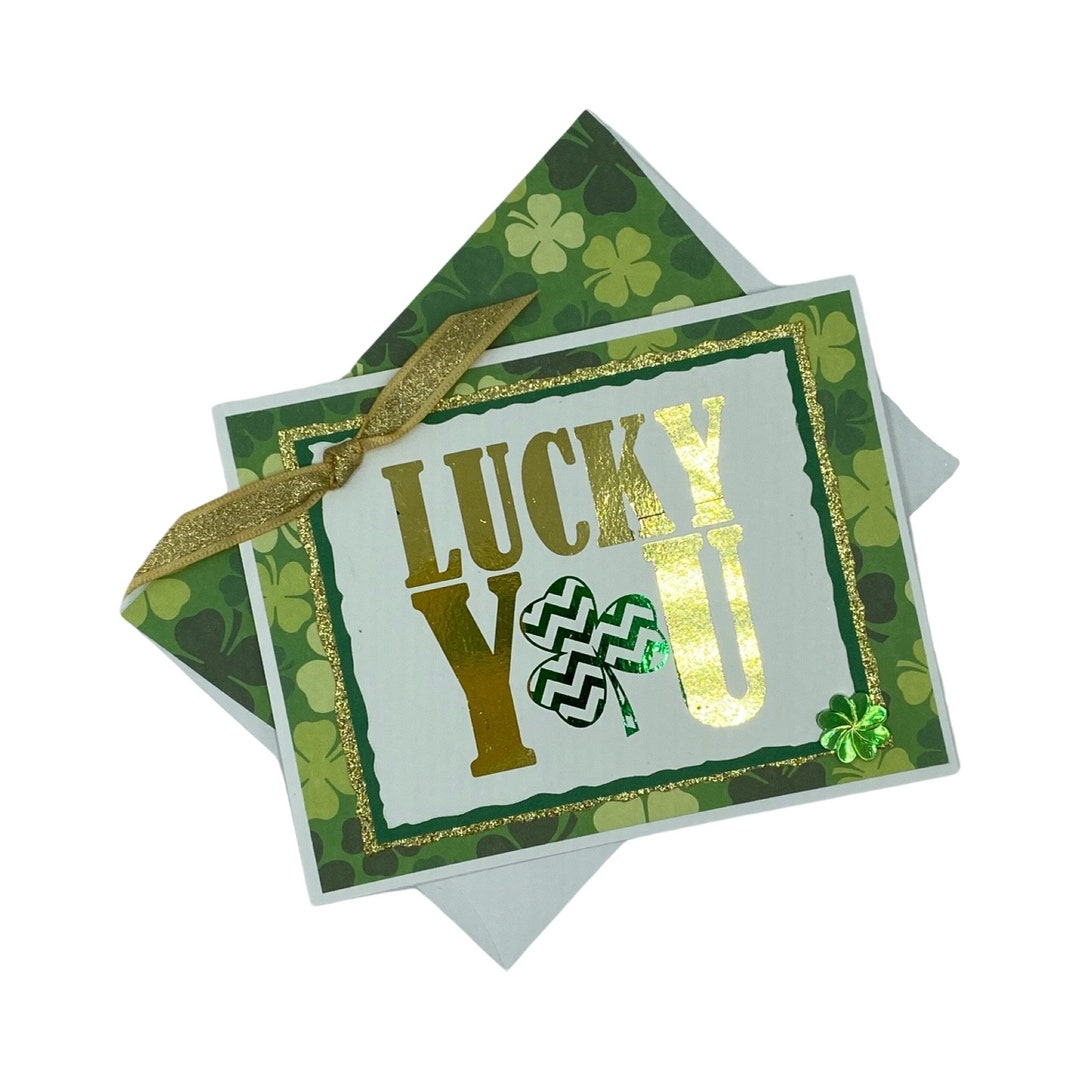 St. Patrick's Day Card, Handmade St. Patrick's Day Card, Lucky You Card ...