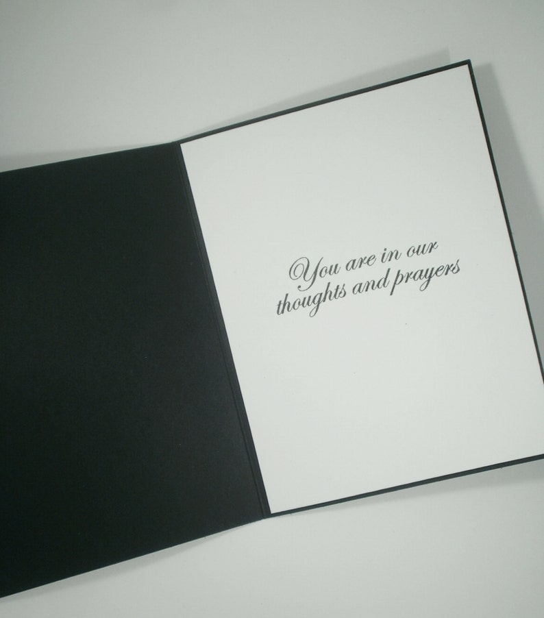 Black Embossed Sympathy Card Sympathy Card Handmade Sympathy | Etsy