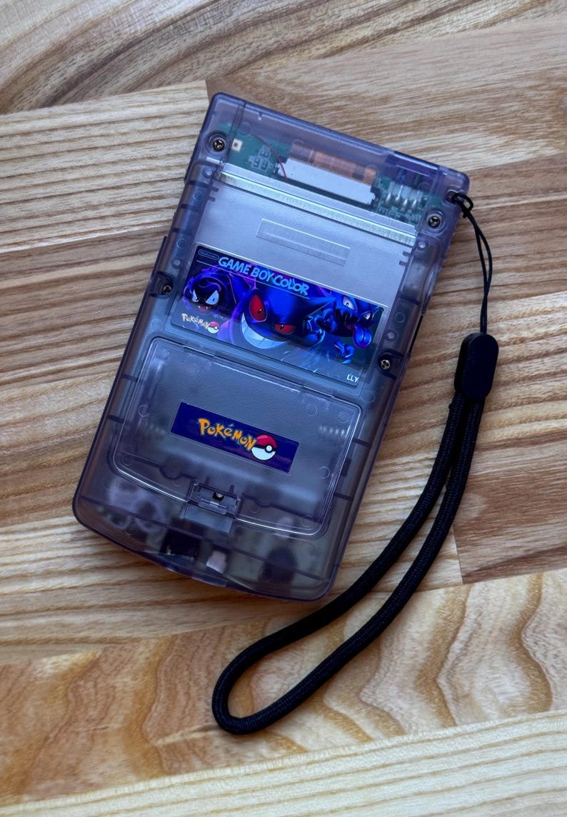 Custom Gengar Gameboy Color: OLED Screen, Pokeball Charm, Gift Box - Etsy