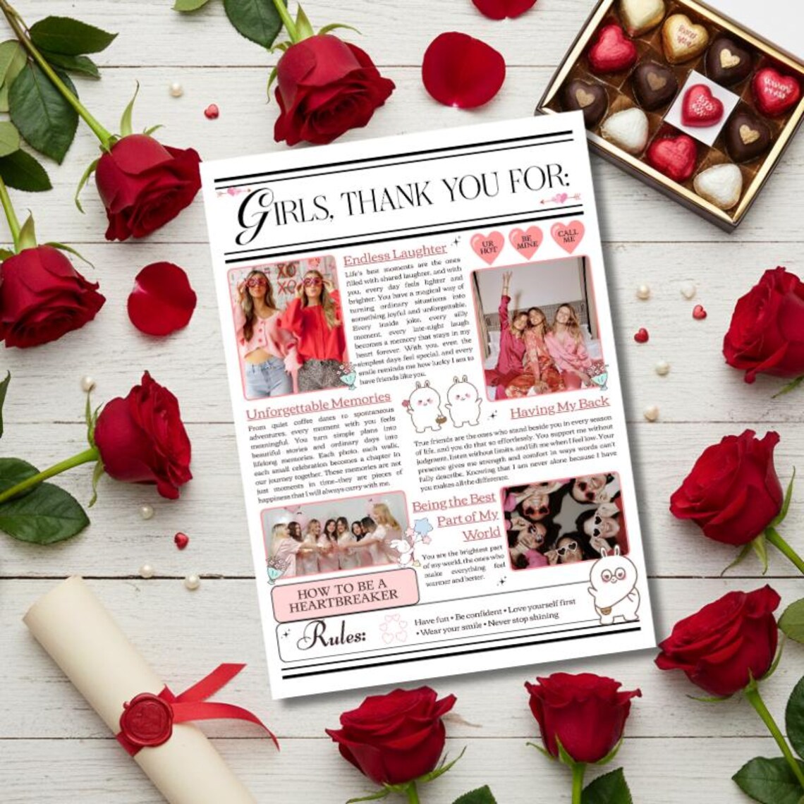 Editable Valentines Day Newspaper Canva Template, Custom Cupid ...