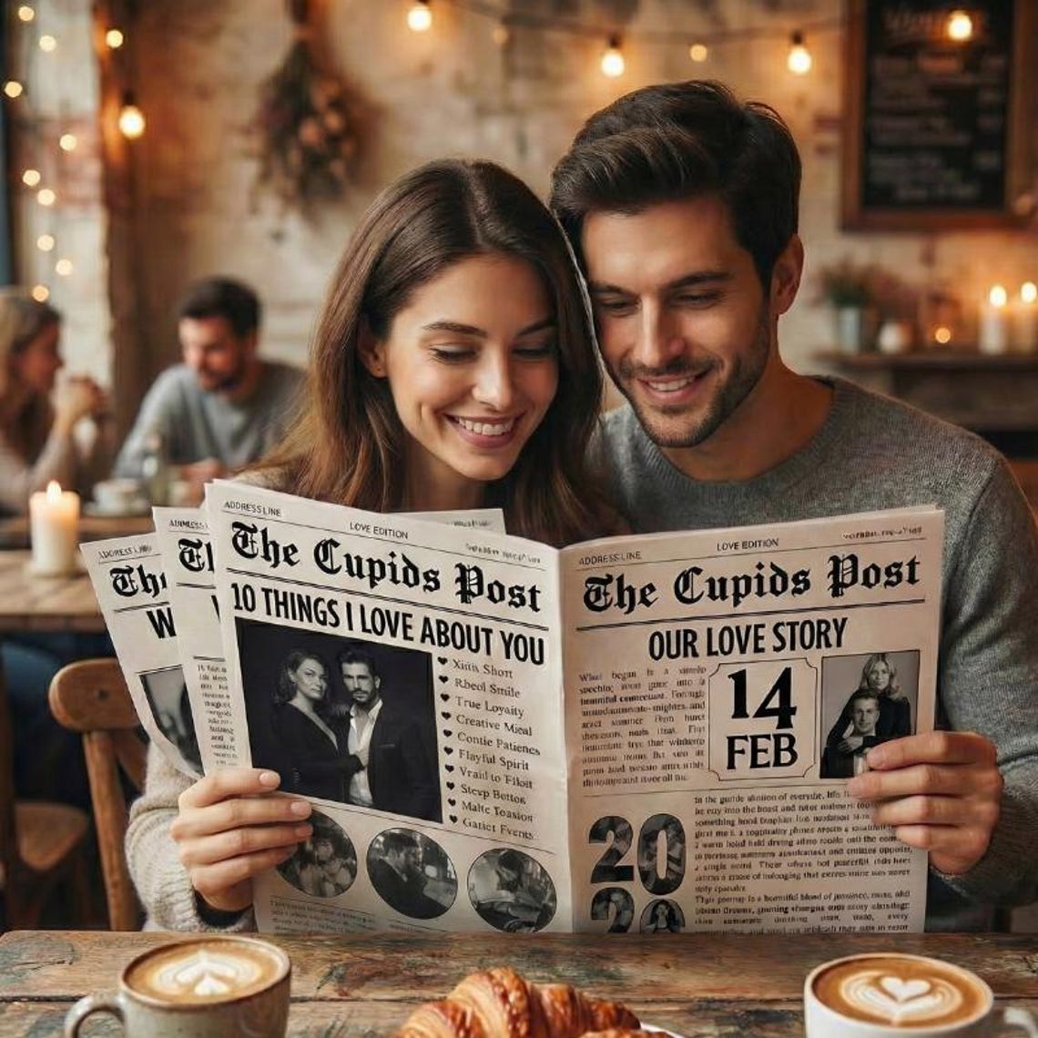 Editable Valentine Newspaper Canva Template, 4-page Couple Photo ...