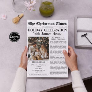 Editable Christmas Newspaper Template – Personalized Family Holiday ...