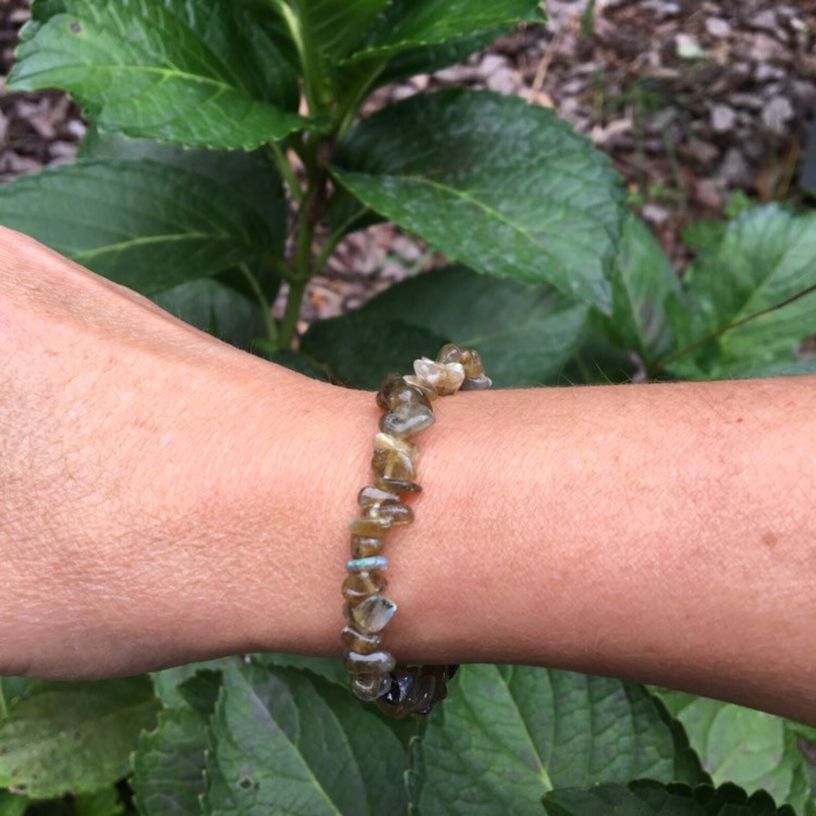 Labradorite Chip Bead Stretch Bracelet Colorful Labradorite - Etsy