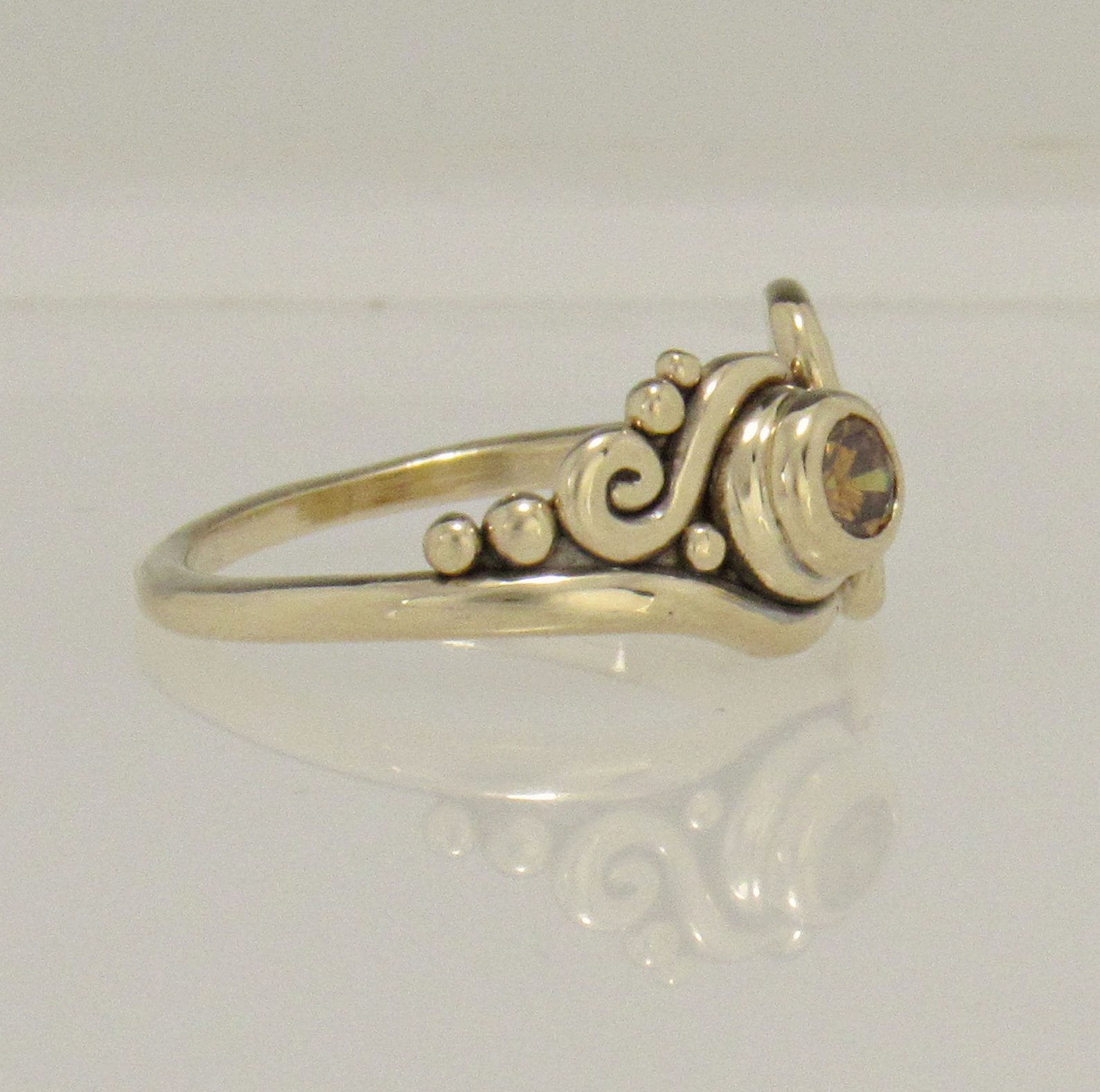 14k Yellow Ring With 4.2mm Cognac Diamond Handmade One of a | Etsy