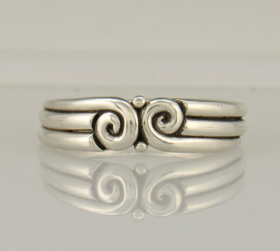 Sterling Silver Swirl Band- One of a Kind Artisan Ring Made in the USA ...