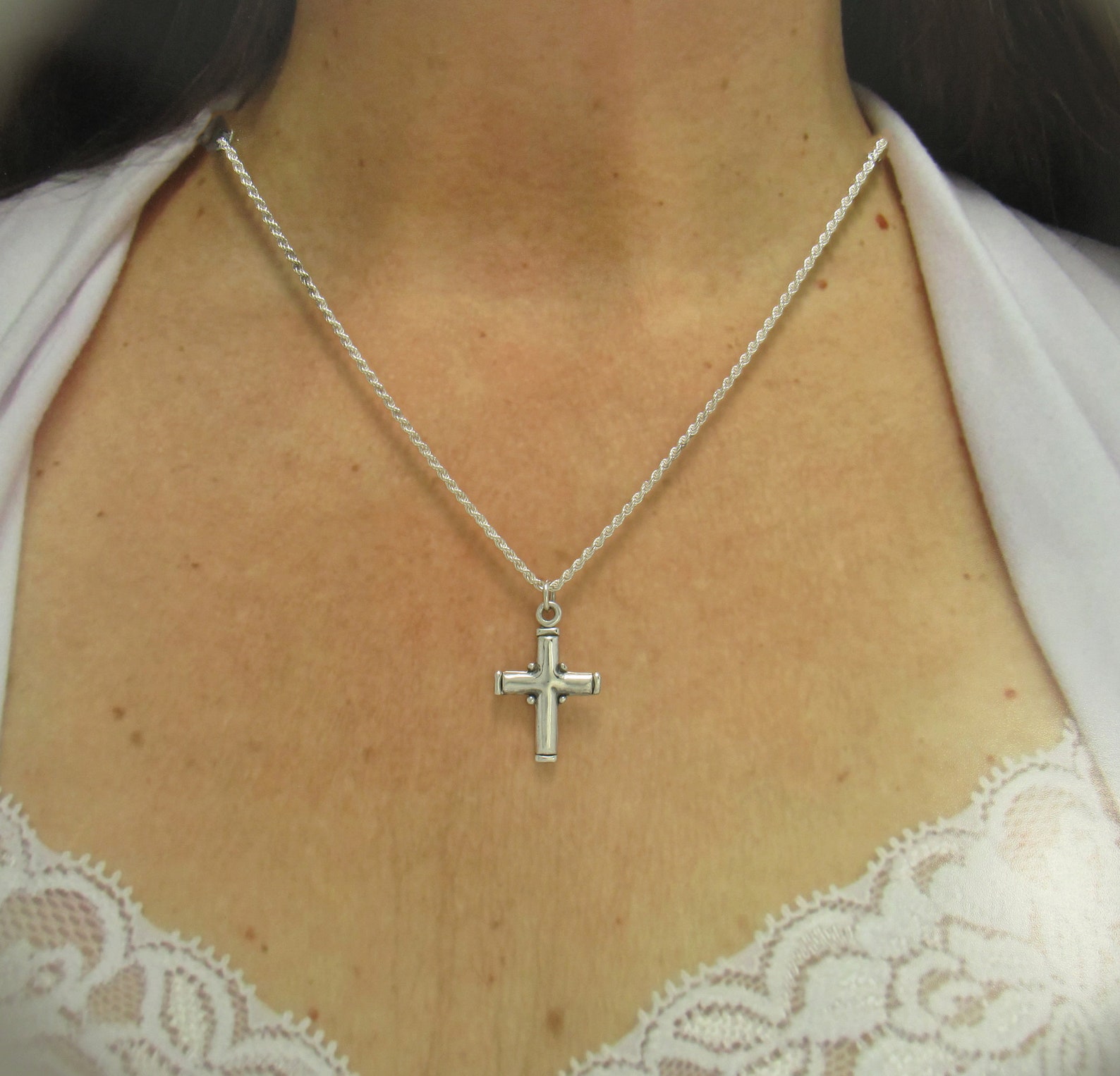 Plain Sterling Silver Cross With 18 Chain Handmade - Etsy