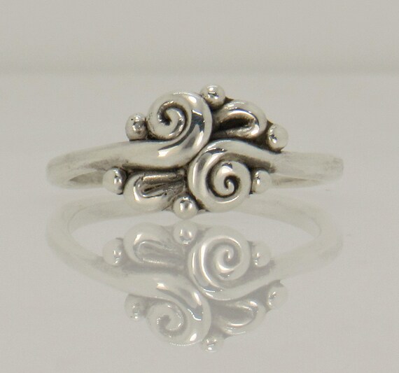 Sterling Silver Swirl Scroll Ring Handmade One of a Kind | Etsy