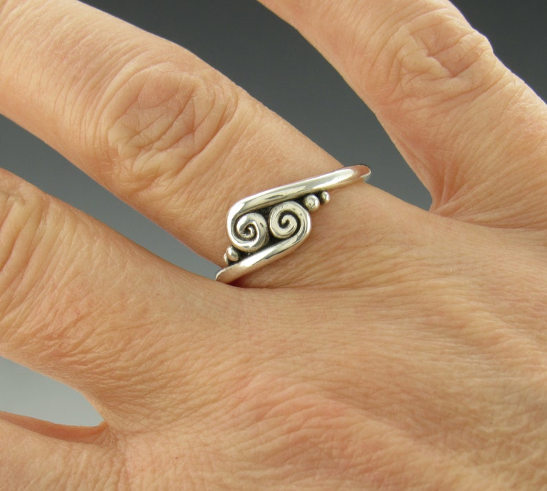 Sterling Silver Double Scroll Ring Handmade One of a Kind - Etsy