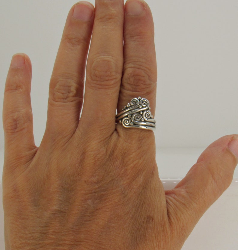 Sterling Silver Swirl Ocean Wave Ring Handmade One of a Kind - Etsy