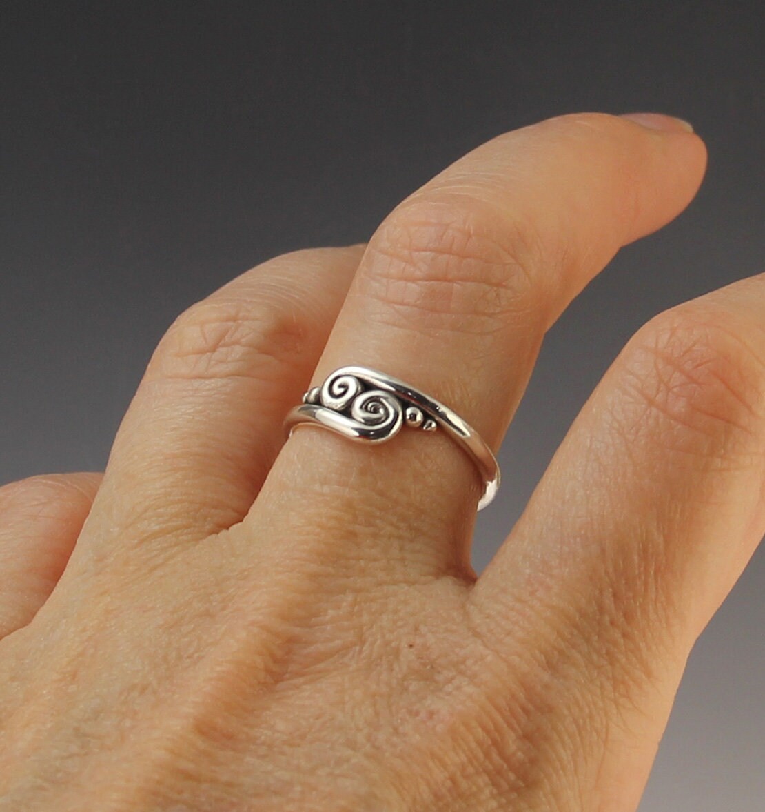Sterling Silver Double Scroll Ring Handmade One of a Kind | Etsy