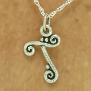 Sterling Silver Letter "t" Pendant or Charm, Handmade One of a Kind ...