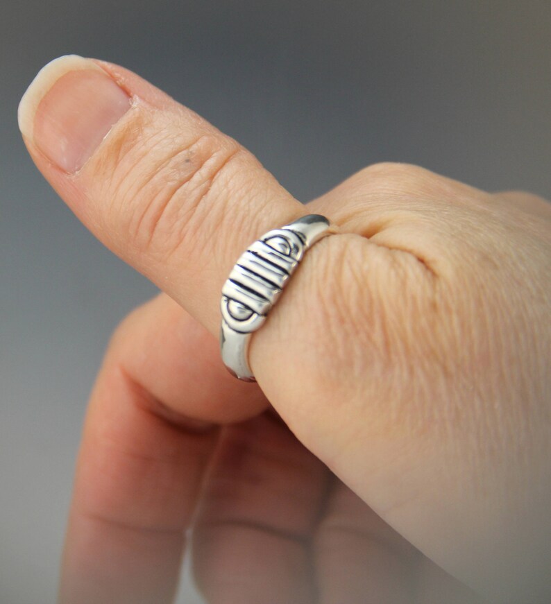 Sterling Silver Men's Band- Handmade One of a Kind Artisan Ring Made in ...