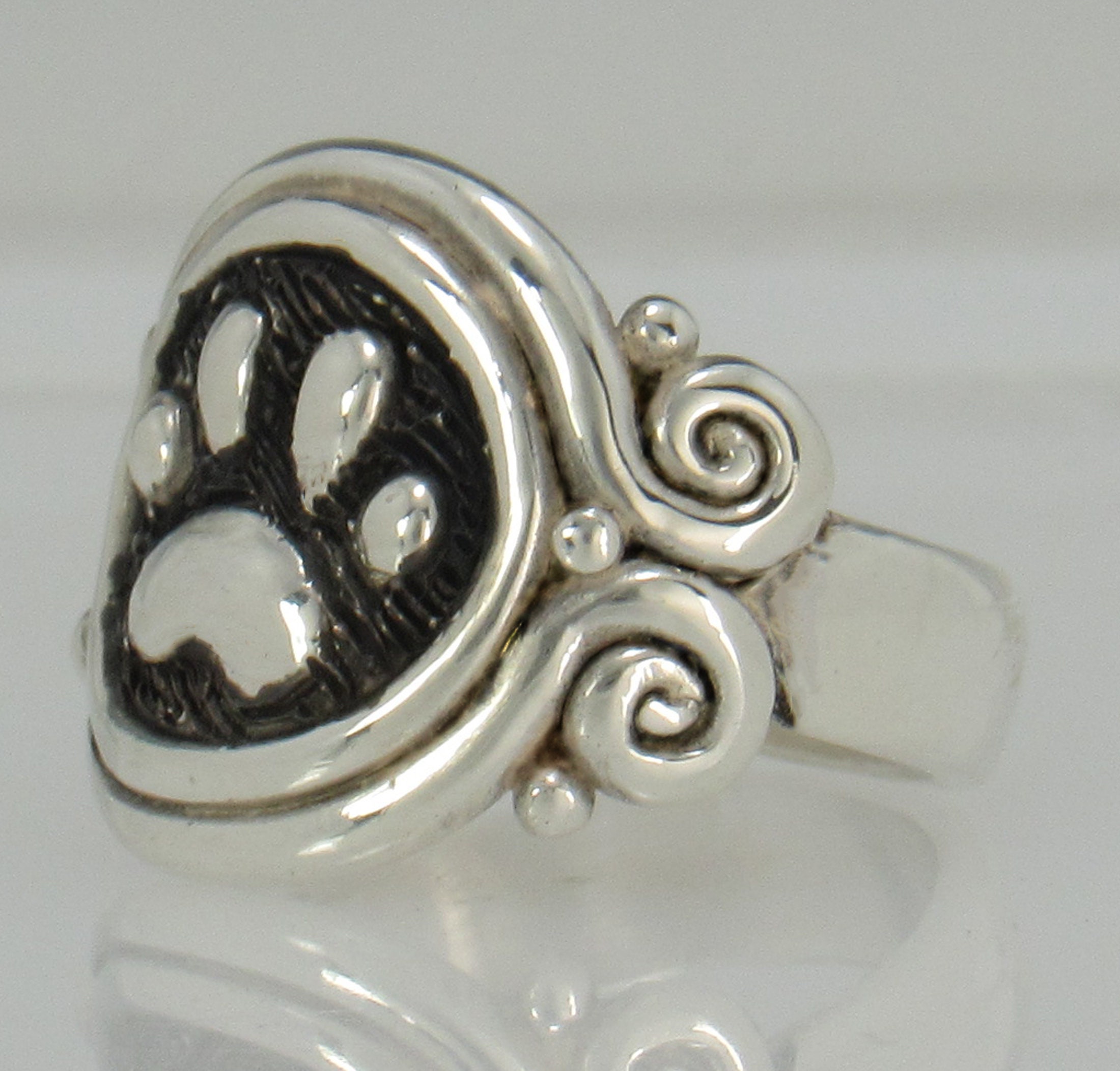 Sterling Silver Paw Print Ring- Handmade One of a Kind Artisan Ring ...