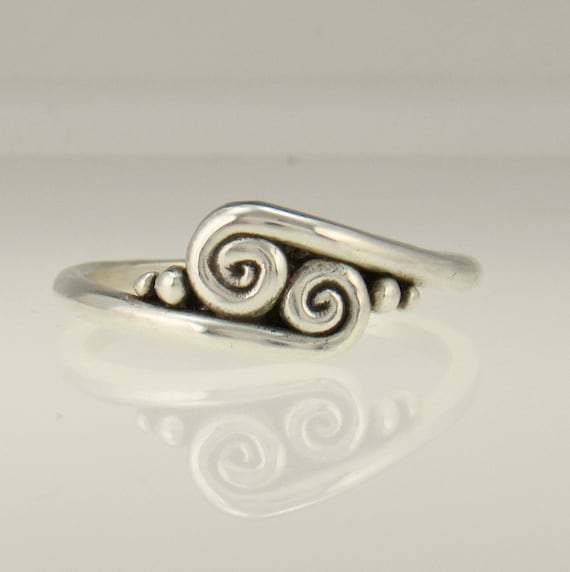 Sterling Silver Double Scroll Ring Handmade One of a Kind - Etsy